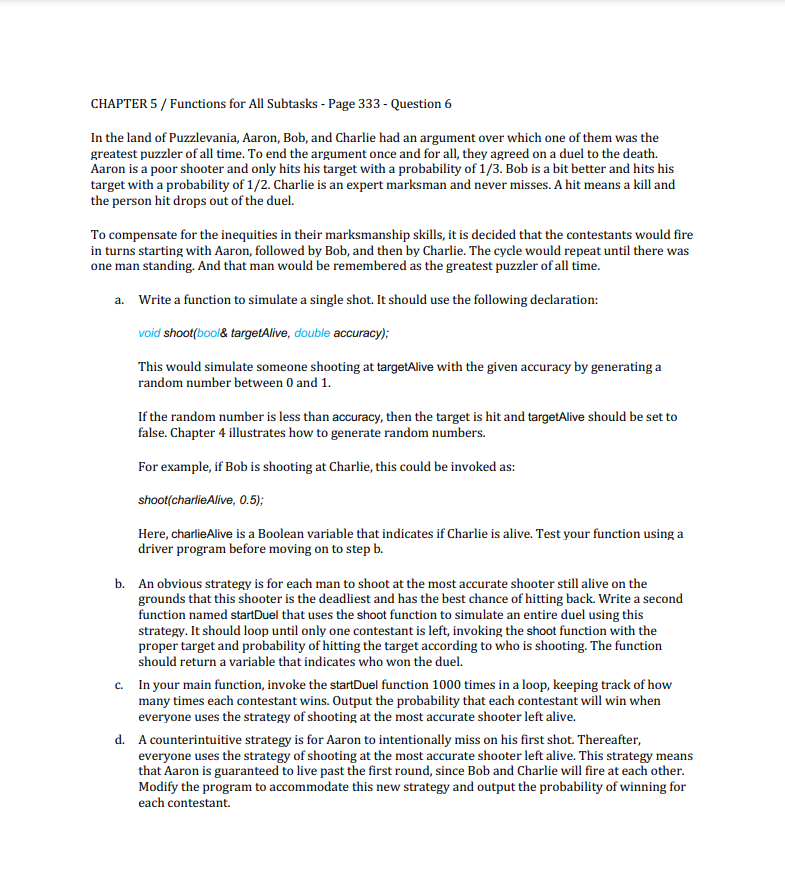 Solved CHAPTER 5 / Functions for All Subtasks - Page 333 - | Chegg.com