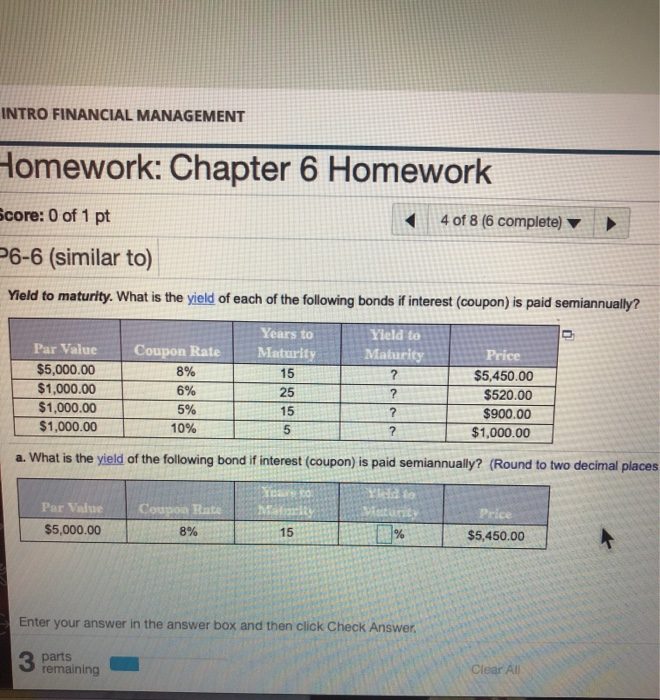 Solved INTRO FINANCIAL MANAGEMENT Homework: Chapter 6 | Chegg.com