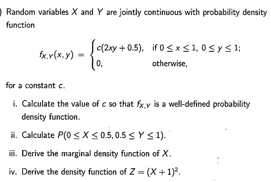 Solved Random variables X and Y are jointly continuous with | Chegg.com