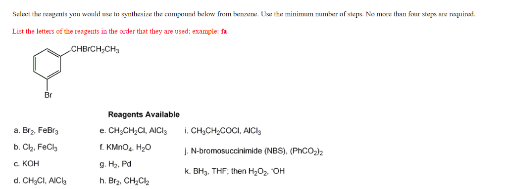 Solved Select the reagents you would use to synthesize the | Chegg.com