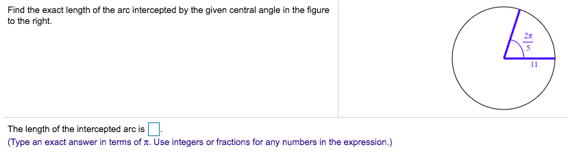 Solved Find the exact length of the arc intercepted by the | Chegg.com