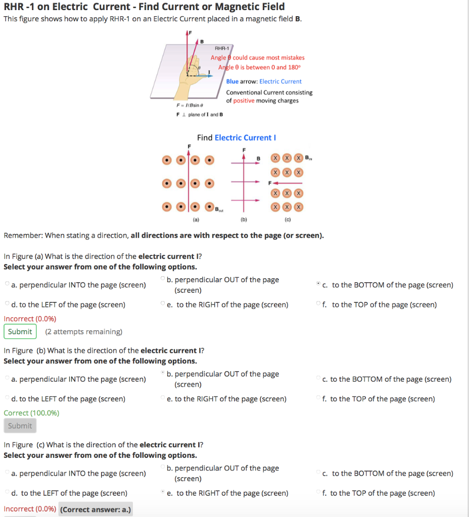 Solved RHR-1 on Electric Current - Find Current or Magnetic | Chegg.com