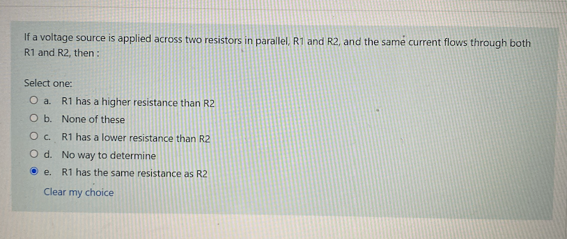 Solved If a voltage source is applied across two resistors | Chegg.com