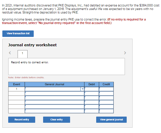 Solved In 2021, Internal auditors discovered that PKE | Chegg.com Solved In 2021, Internal auditors discovered that PKE | Chegg.com