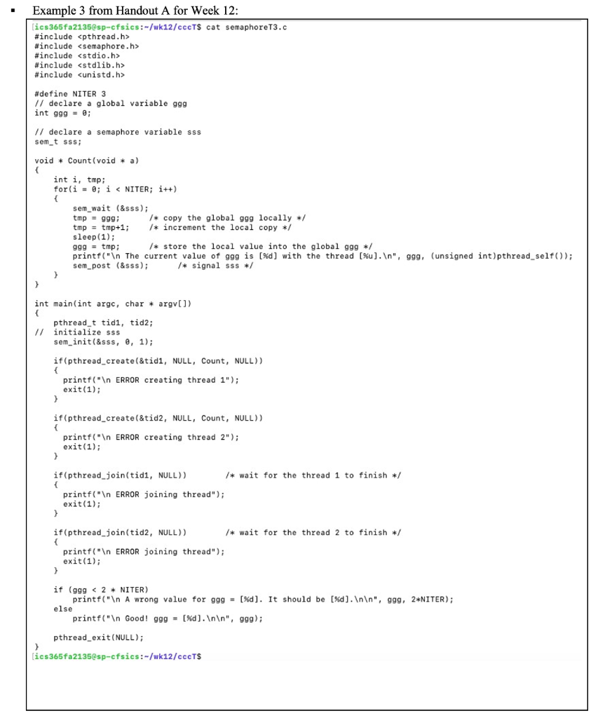 Solved Example 3 from Handout A for Week 12: ſics | Chegg.com