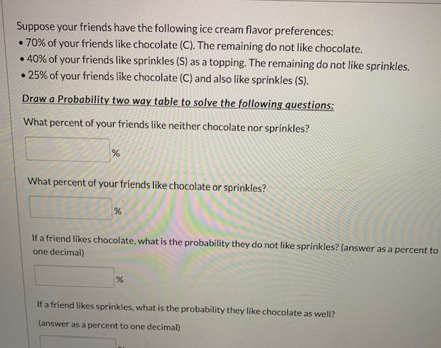 Solved Suppose your friends have the following ice cream | Chegg.com