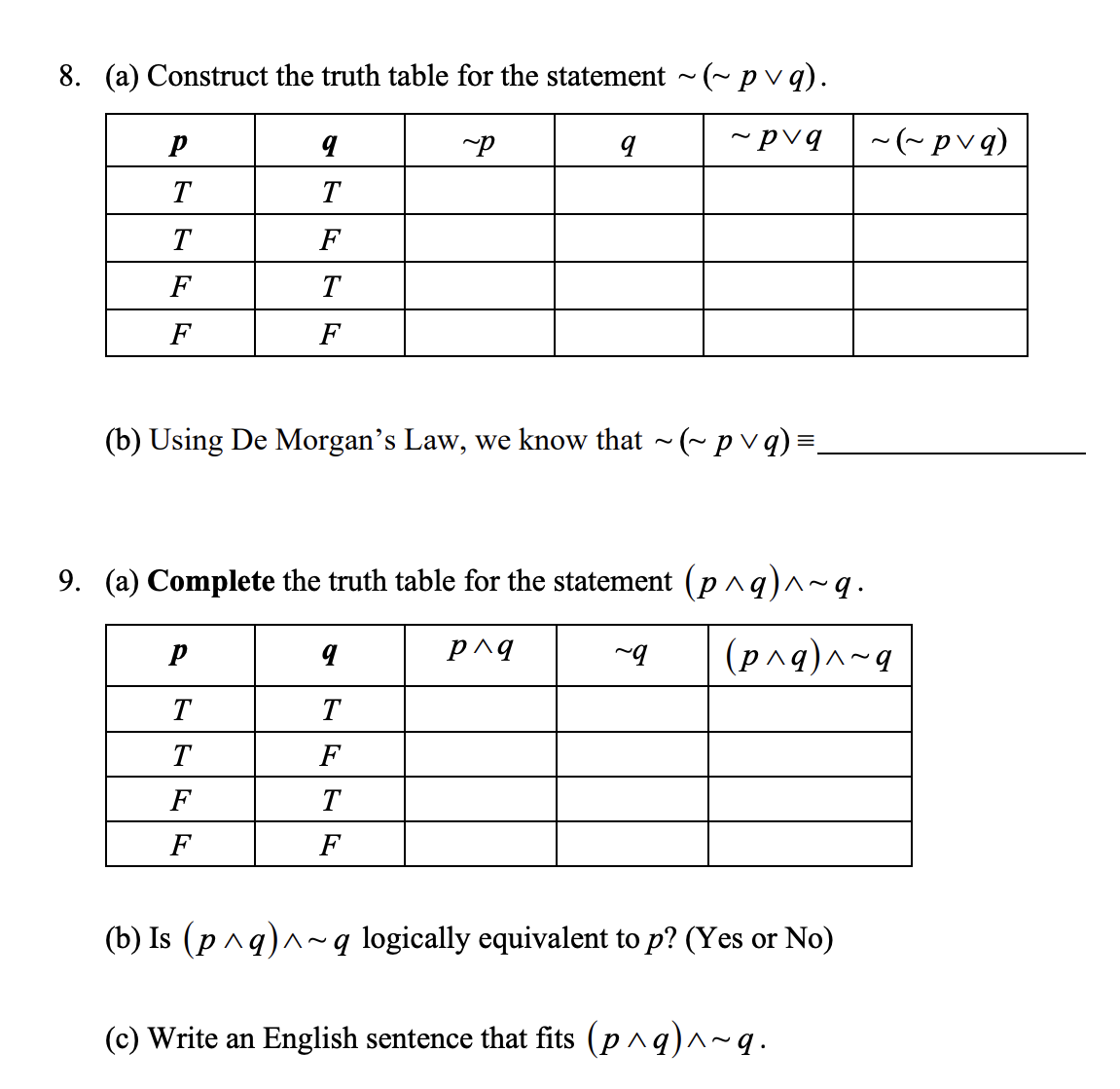 Solved 8. (a) Construct the truth table for the statement | Chegg.com