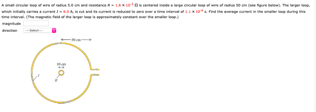 Solved A small circular loop of wire of radius 5.0 cm and | Chegg.com