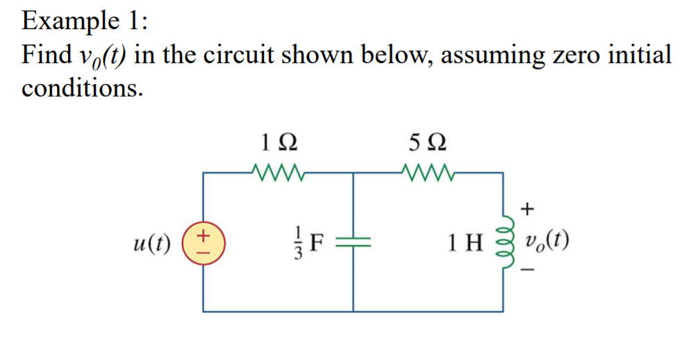 Solved Example 1: Find vo(t) in the circuit shown below, | Chegg.com