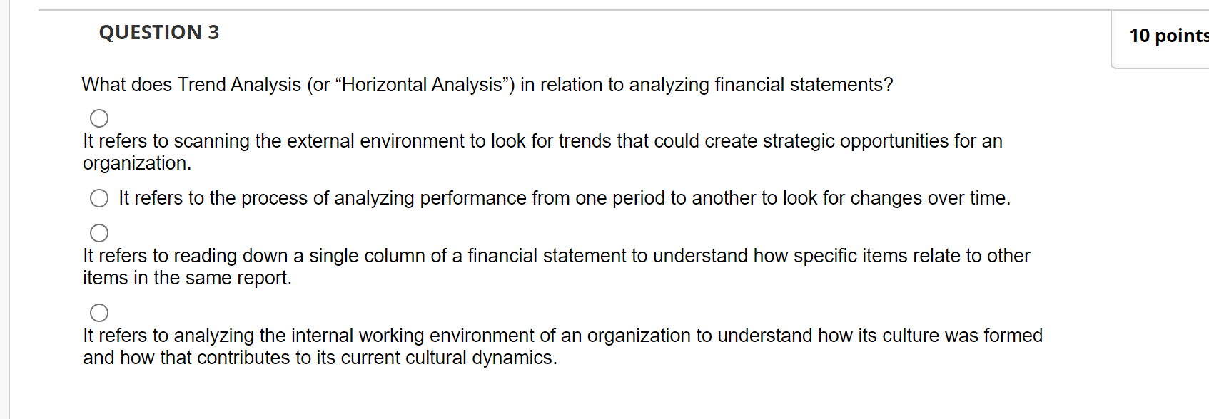 Solved What does Trend Analysis (or "Horizontal Analysis") | Chegg.com