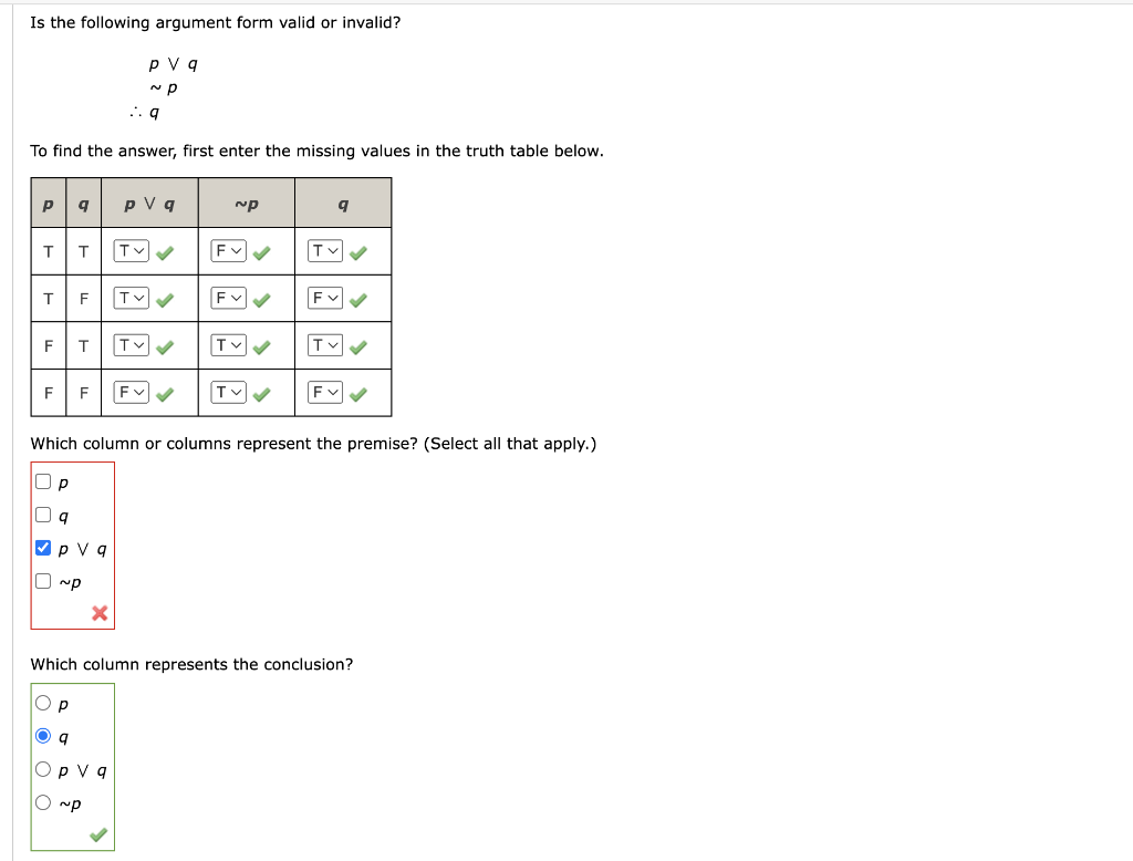 Solved Is The Following Argument Form Valid Or Invalid Chegg
