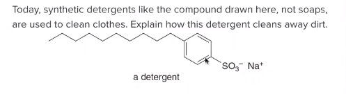 Solved Today, synthetic detergents like the compound drawn | Chegg.com