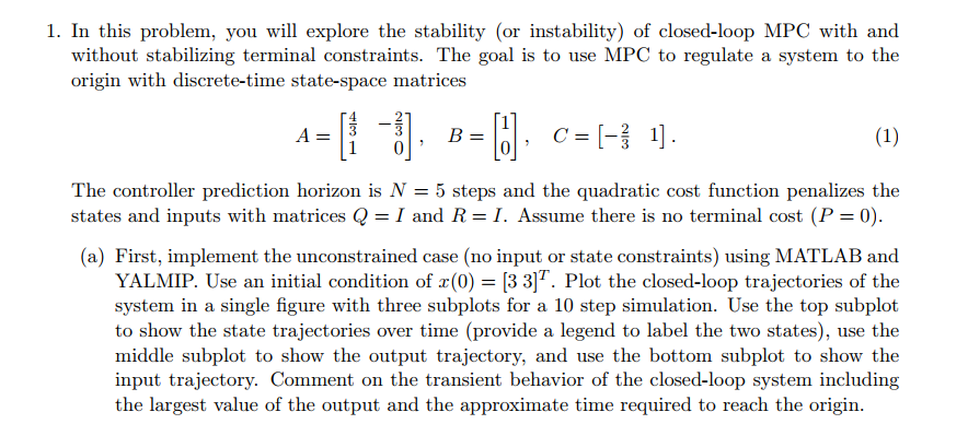 Solved In this problem, you will explore the stability (or | Chegg.com