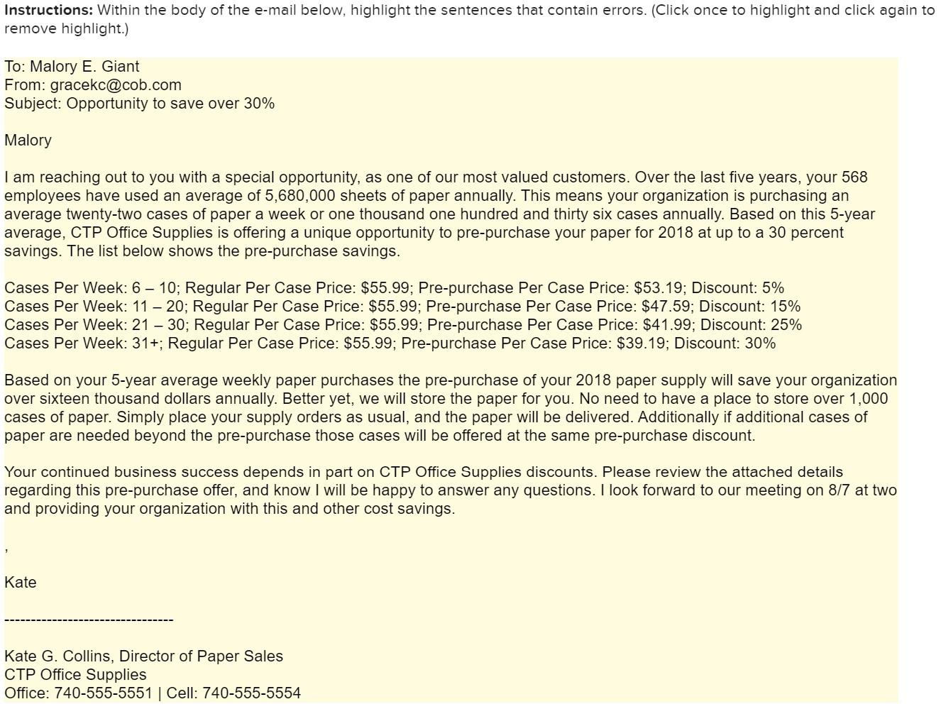 Solved Instructions: Within the body of the e-mail below, | Chegg.com