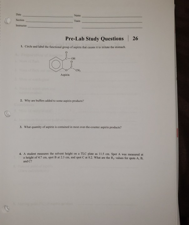 Solved Date Name Team Section Section Instructor Pre-Lab | Chegg.com