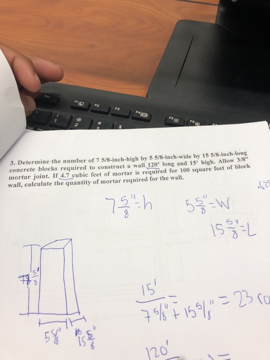 Solved 3. Determine the number of 7 5/8-inch-high by 5 | Chegg.com