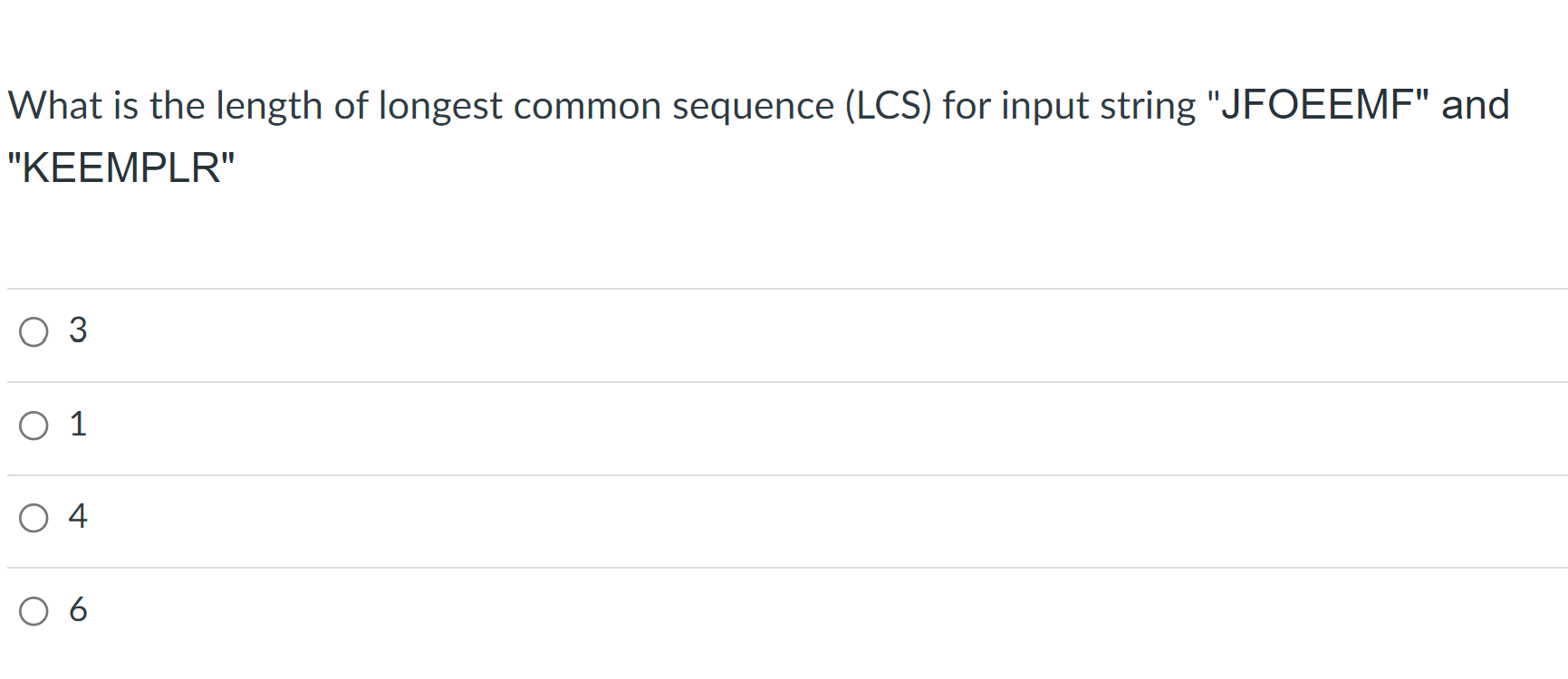 Solved What is the length of longest common sequence (LCS) | Chegg.com