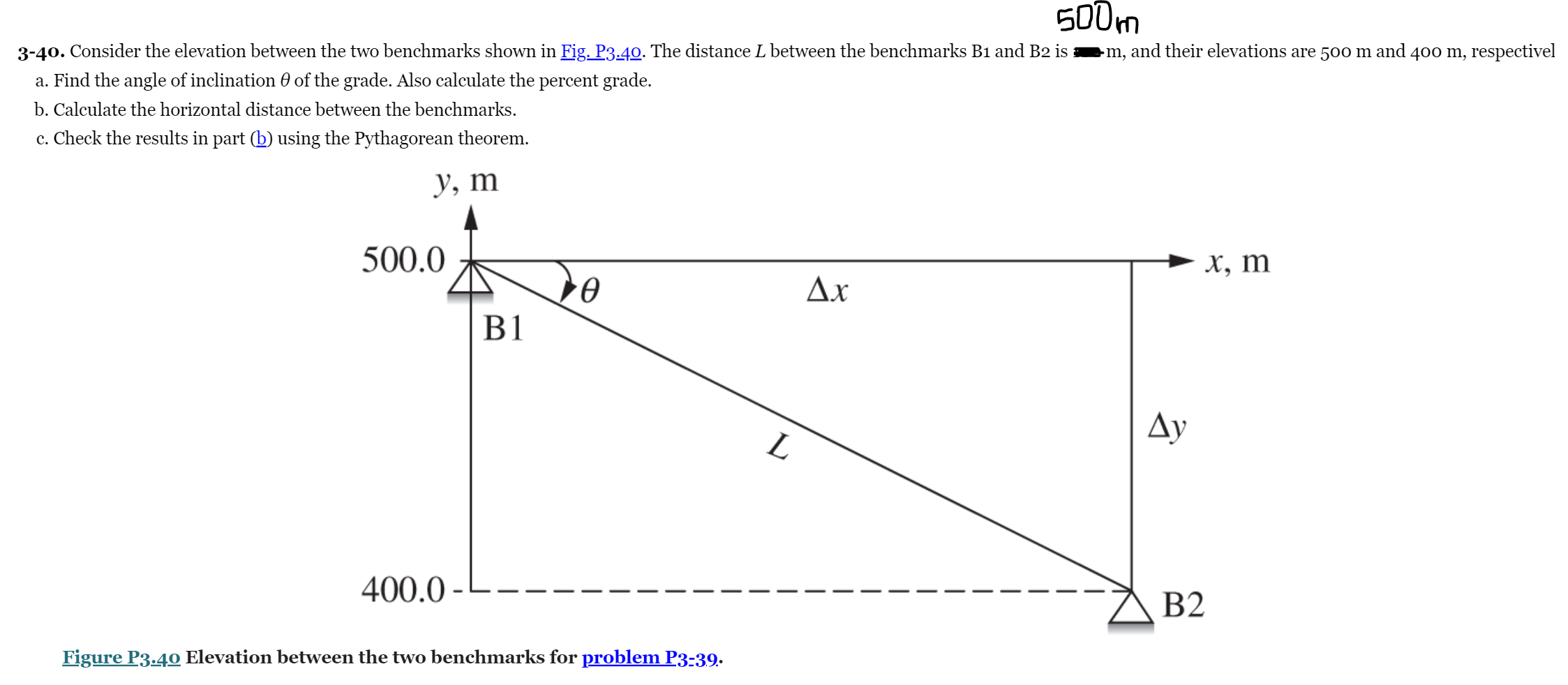 Solved 3-40. Consider the elevation between the two | Chegg.com