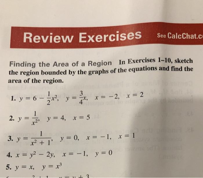 Solved Review Exercises Se CalcChat.co Finding the Area of a | Chegg.com