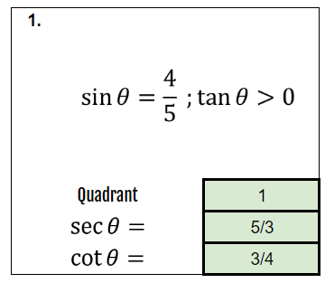 Solved sinθ=54 | Chegg.com