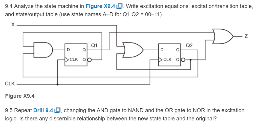 Solved 9.4 Analyze the state machine in Figure X9.4 D.Write | Chegg.com