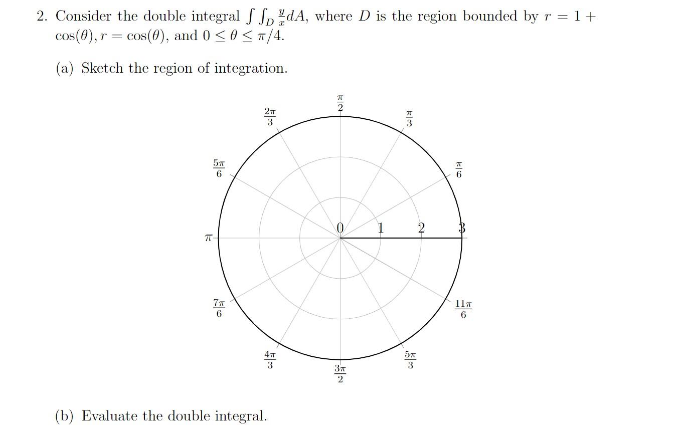Solved 2. Consider the double integral ∬DxydA, where D is | Chegg.com