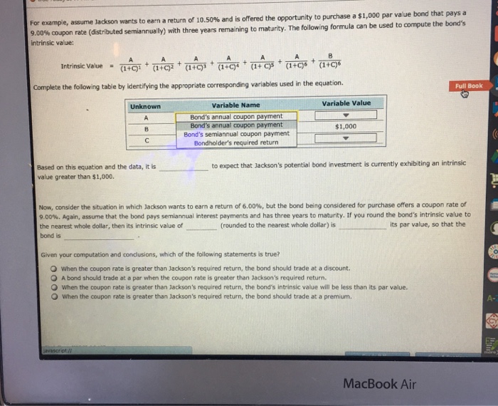 Solved For example, assume Jackson wants to earn a return of | Chegg.com Solved For example, assume Jackson wants to earn a return of | Chegg.com