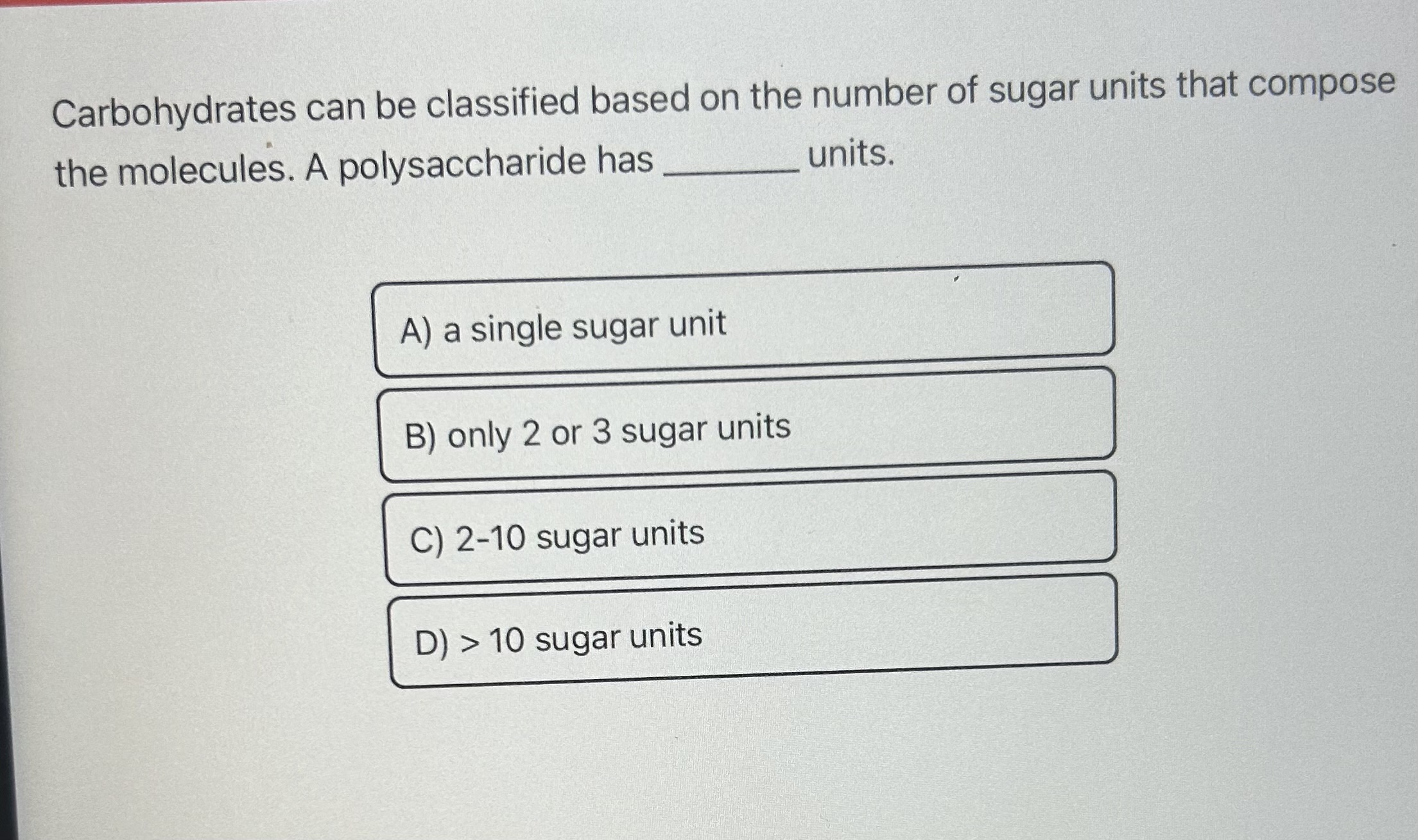 Solved Carbohydrates can be classified based on the number | Chegg.com