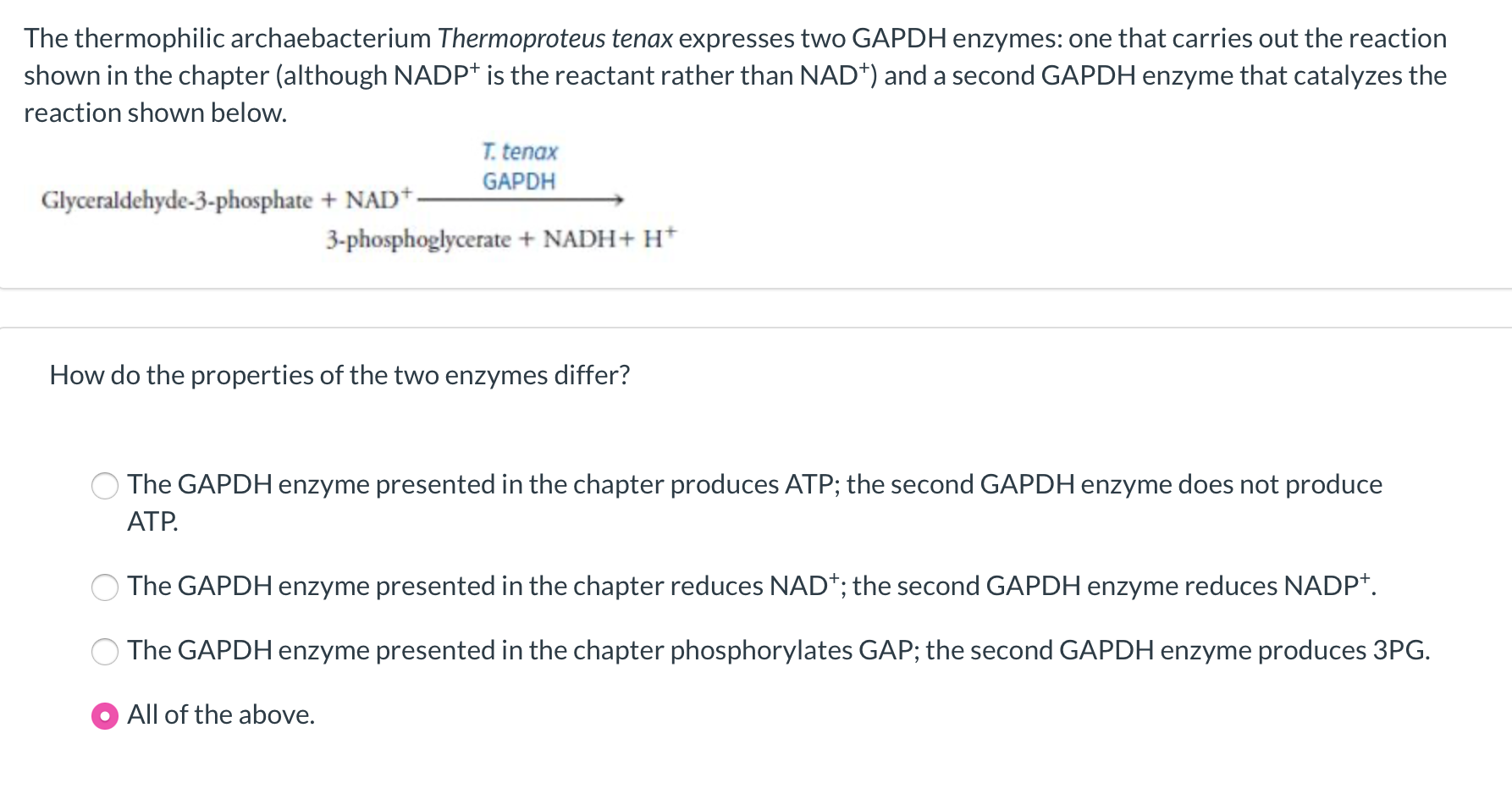 The thermophilic archaebacterium Thermoproteus tenax | Chegg.com