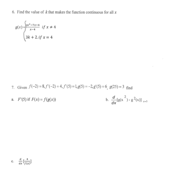 Solved 6. Find the value of k that makes the function | Chegg.com