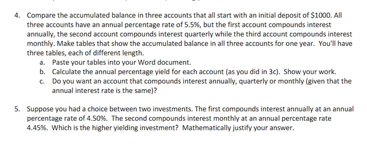 Solved 4. Compare the accumulated balance in three accounts | Chegg.com