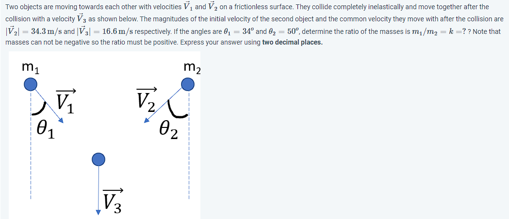 Solved Two objects are moving towards each other with | Chegg.com