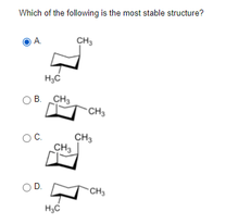 Solved Which of the following is the most stable structure? | Chegg.com
