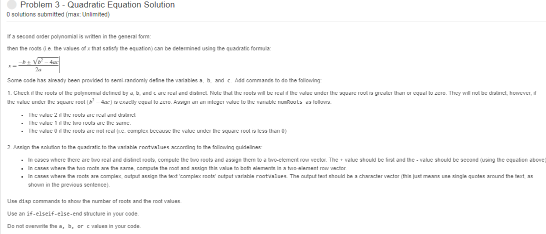 Solved If A Second Order Polynomial Is Written In The 
