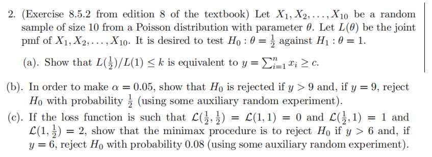 2. (Exercise 8.5.2 from edition 8 of the textbook) | Chegg.com