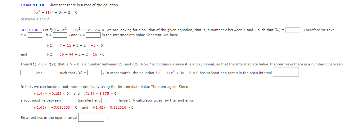 Solved EXAMPLE 10 Show that there is a root of the equation | Chegg.com