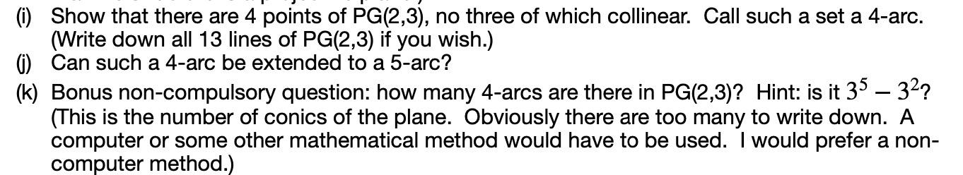 A finite projective plane PG(2,3) of order 3, can be | Chegg.com