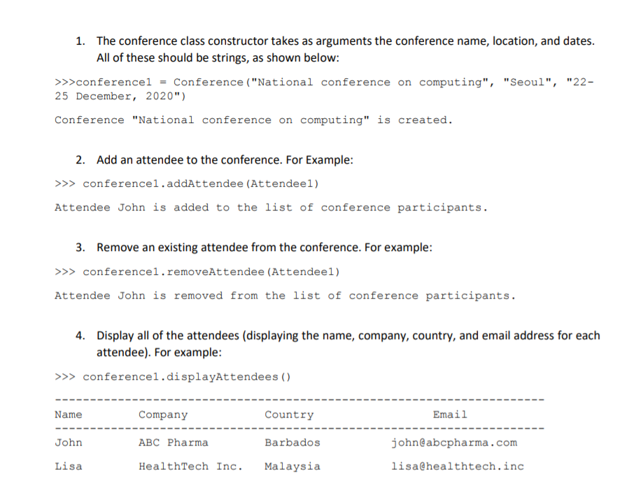 Solved Write a Python program using classes that will keep | Chegg.com