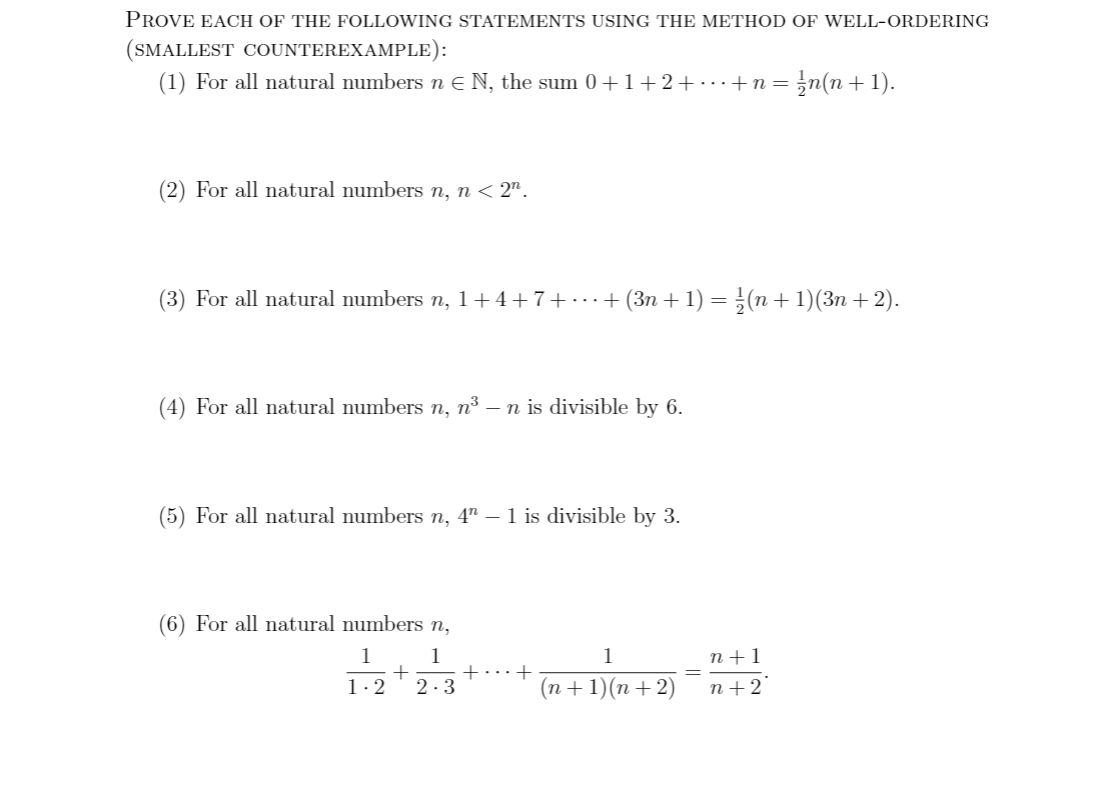 Solved PROVE EACH OF THE FOLLOWING STATEMENTS USING THE | Chegg.com