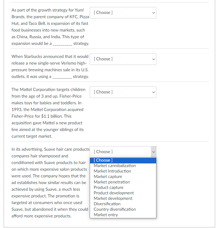 Solved As part of the growth strategy for Yum!Brands, the | Chegg.com