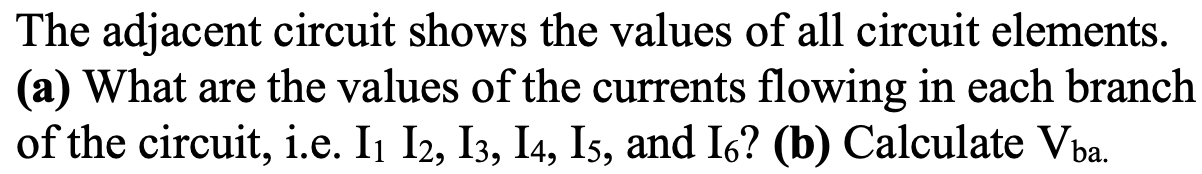 Solved The adjacent circuit shows the values of all circuit | Chegg.com