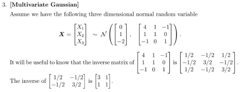 Solved 3 [multivariate Gaussian] Assume We Have The