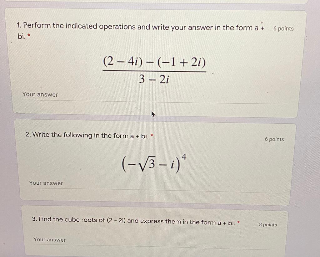 Solved 1. Perform the indicated operations and write your | Chegg.com
