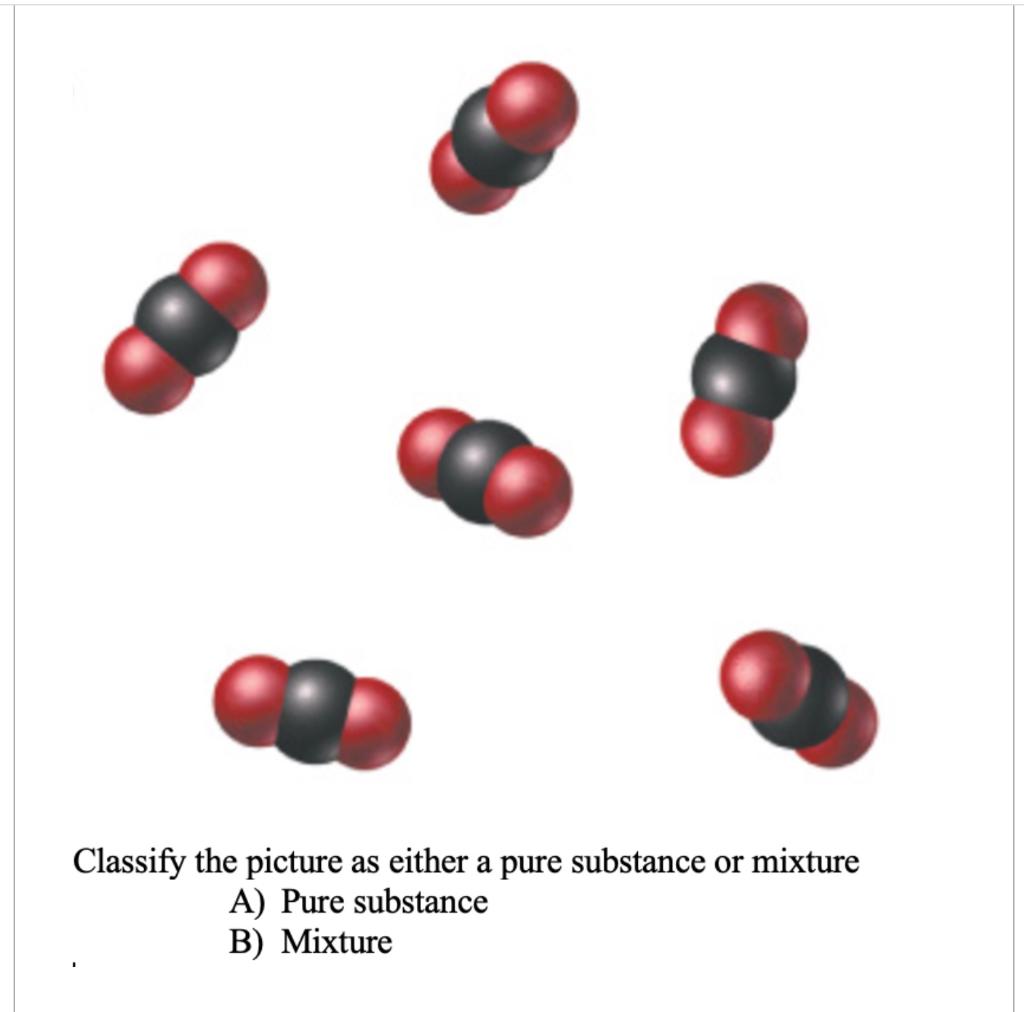 Solved A) Pure substance B) Mixture | Chegg.com