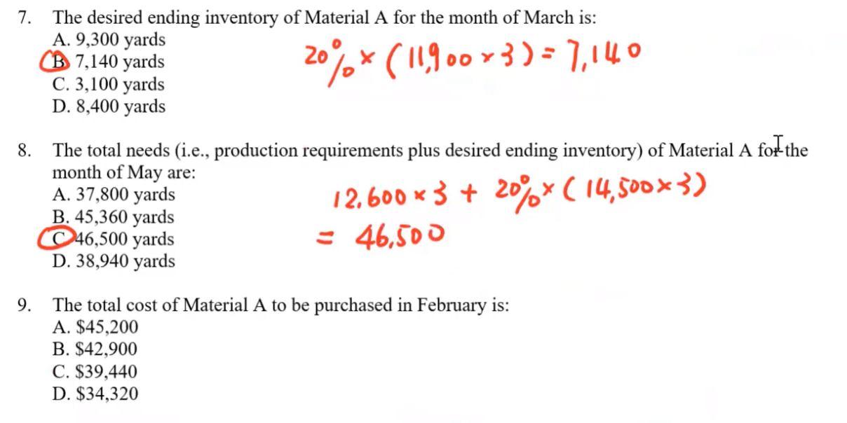 Solved Use the information for Q7−9, the total cost of | Chegg.com
