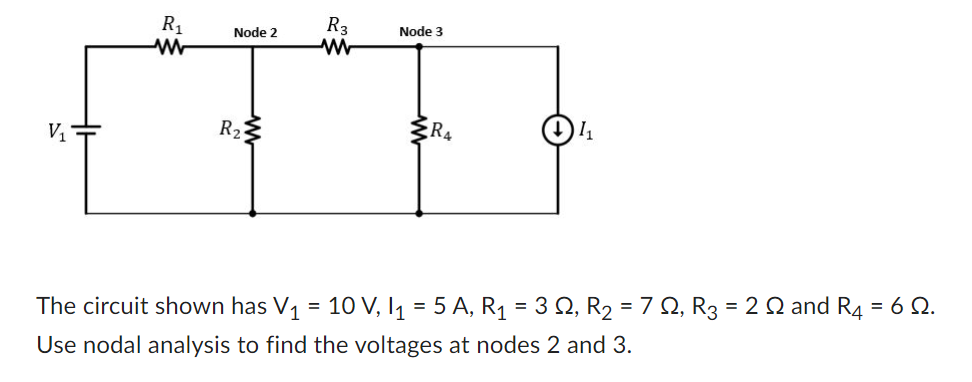 Solved The circuit shown has V1=10 V,I1=5 | Chegg.com