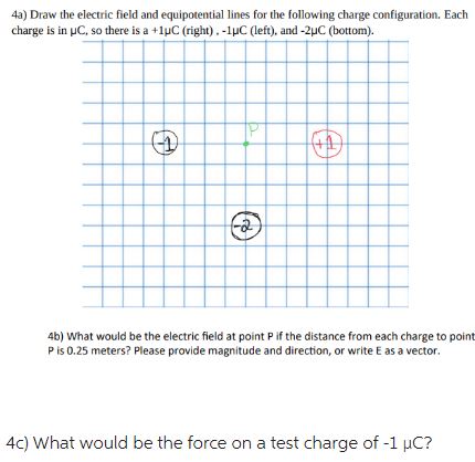 Solved 4a) Draw the electric field and equipotential lines | Chegg.com