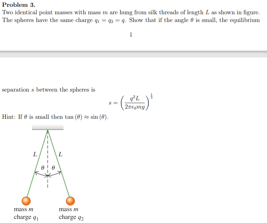 Solved Problem 3.Two identical point masses with mass m ﻿are | Chegg.com