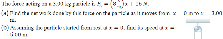 Solved The force acting on a 3.00−kg particle is | Chegg.com