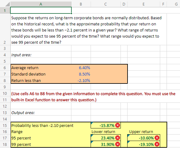 Solved I need the actual excel FORMUALS to write out in the | Chegg.com